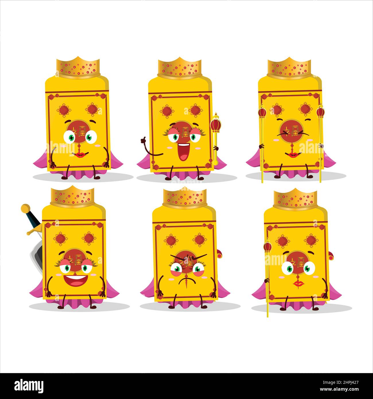 Queen and her magic clothes cartoon of yellow packets chinese wearing ...