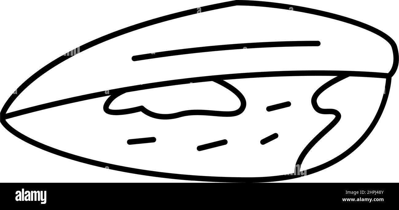 mussel closed shell line icon vector illustration Stock Vector Image ...