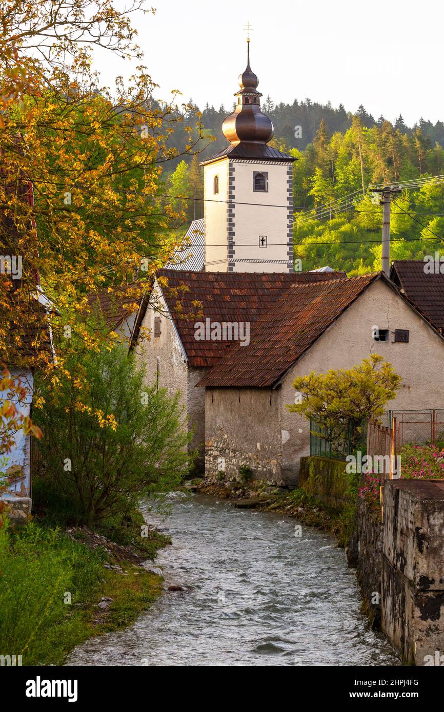 Creek in the village of Bela-Dulice village, Slovakia Stock Photo - Alamy