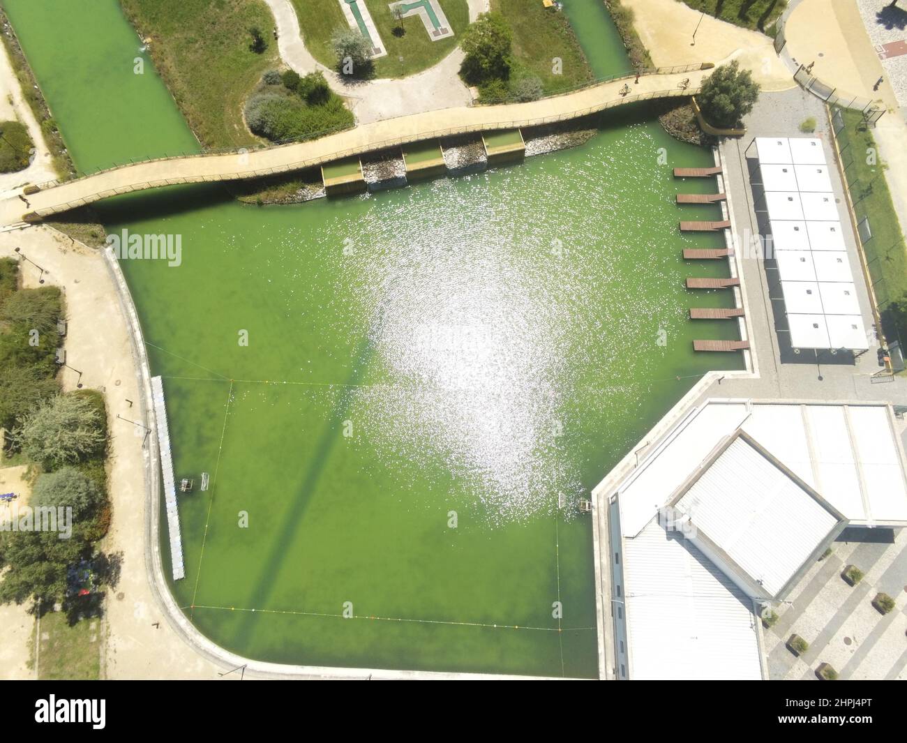 Aerial shot of Jamor Sports Complex in Alges, Portugal Stock Photo - Alamy