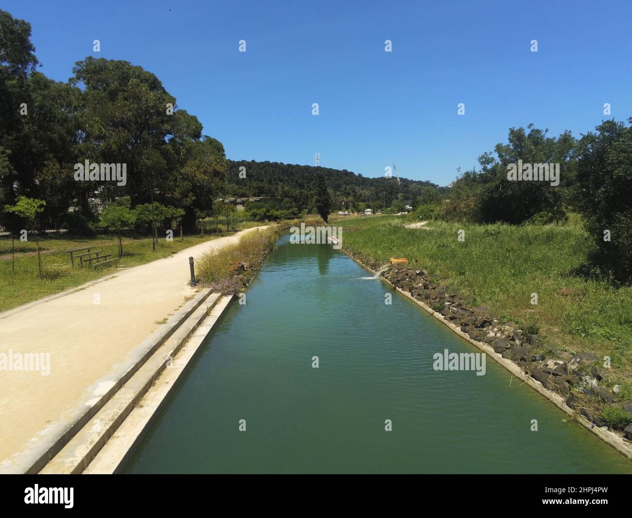 Aerial shot of Jamor Sports Complex in Alges, Portugal Stock Photo - Alamy