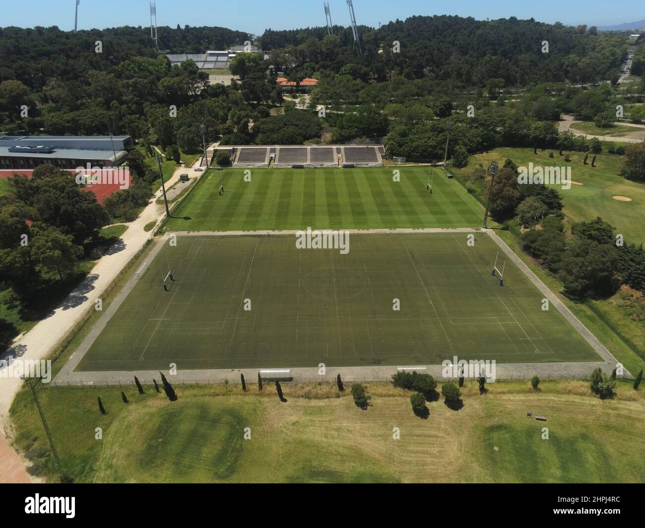 Aerial shot of Jamor Sports Complex in Alges, Portugal Stock Photo - Alamy