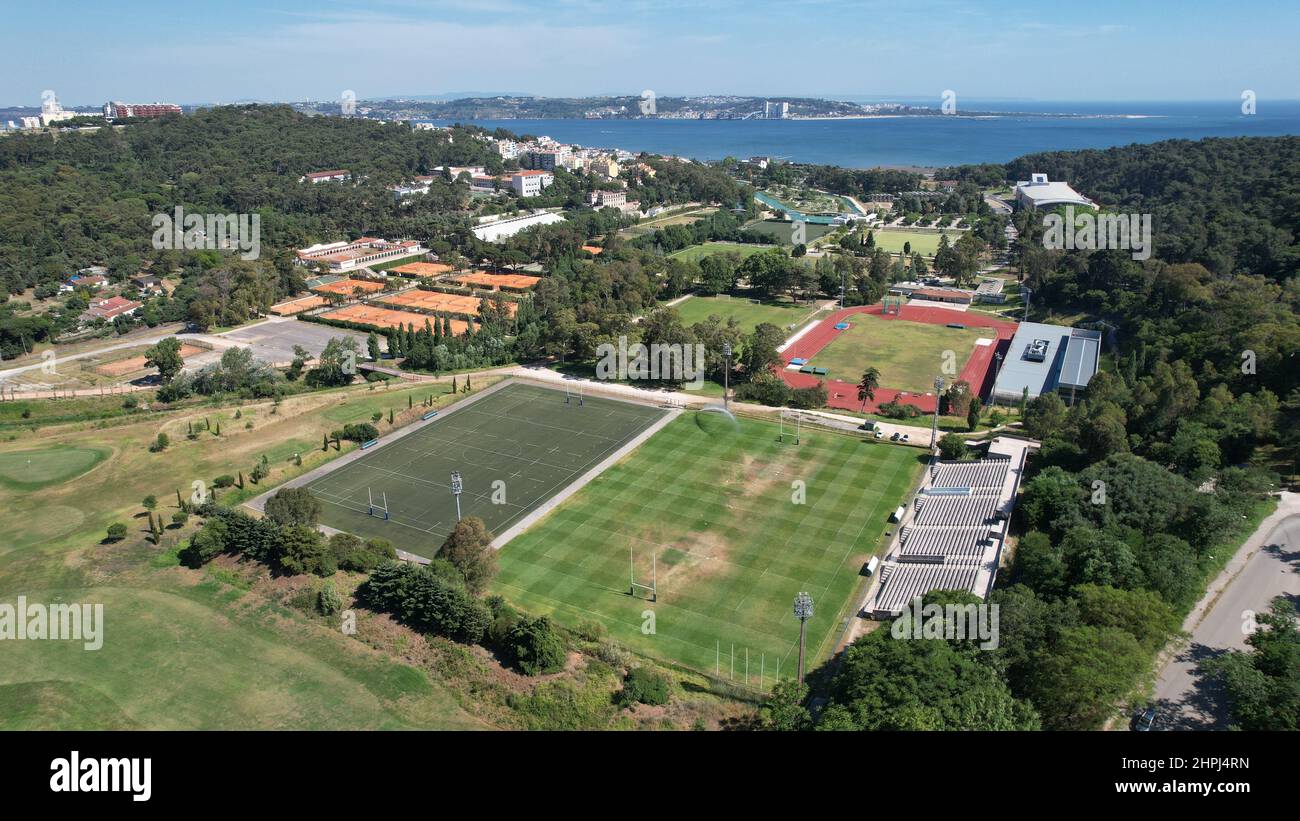 Aerial shot of Jamor Sports Complex in Alges, Portugal Stock Photo - Alamy