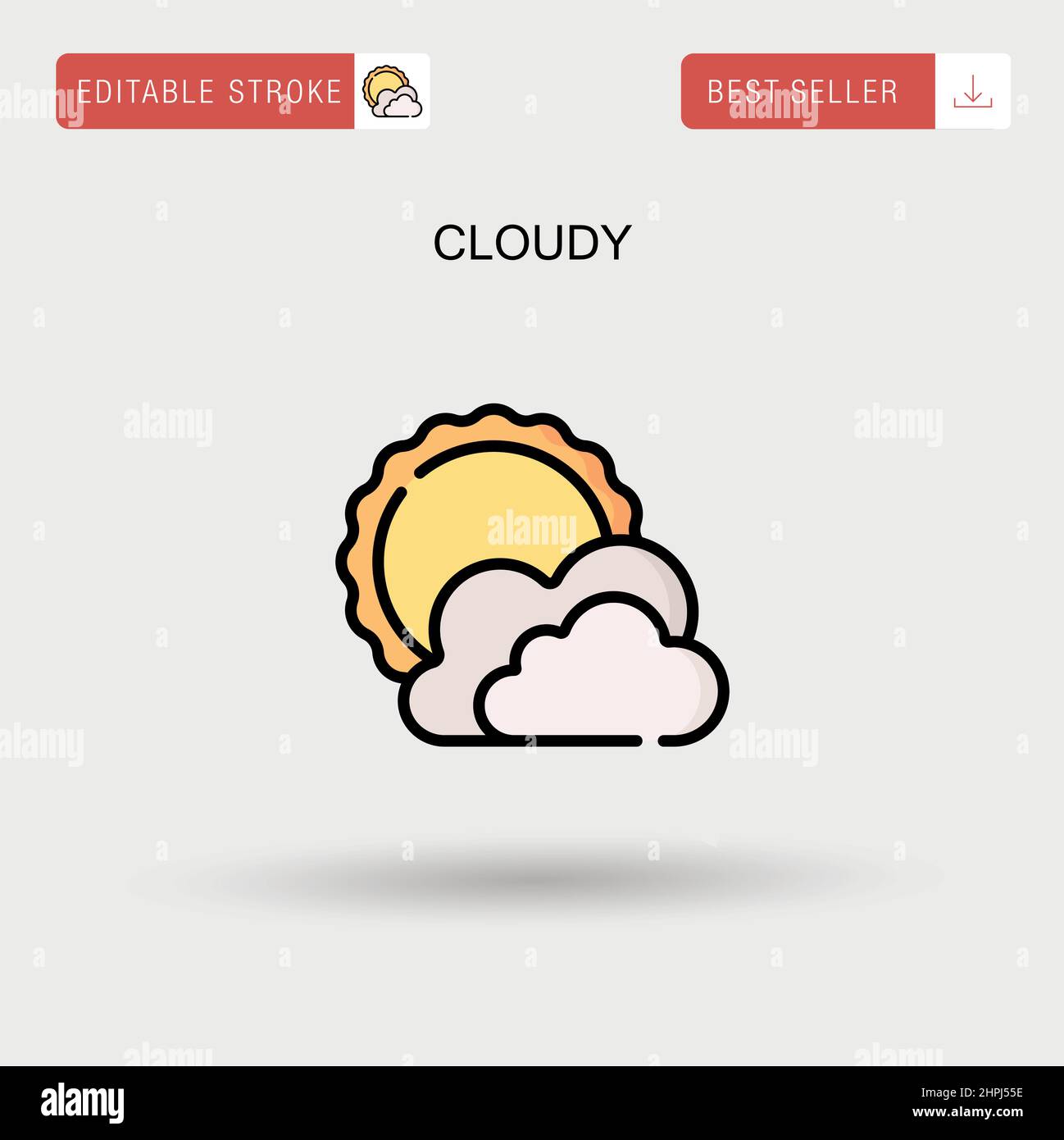 Cloudy Simple vector icon Stock Vector Image & Art - Alamy