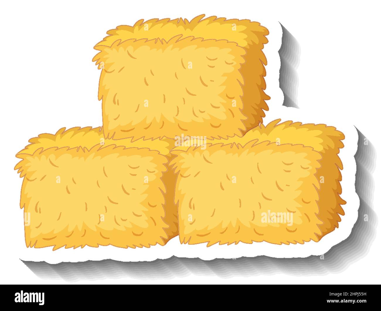 Square haystacks group on white background illustration Stock Vector ...