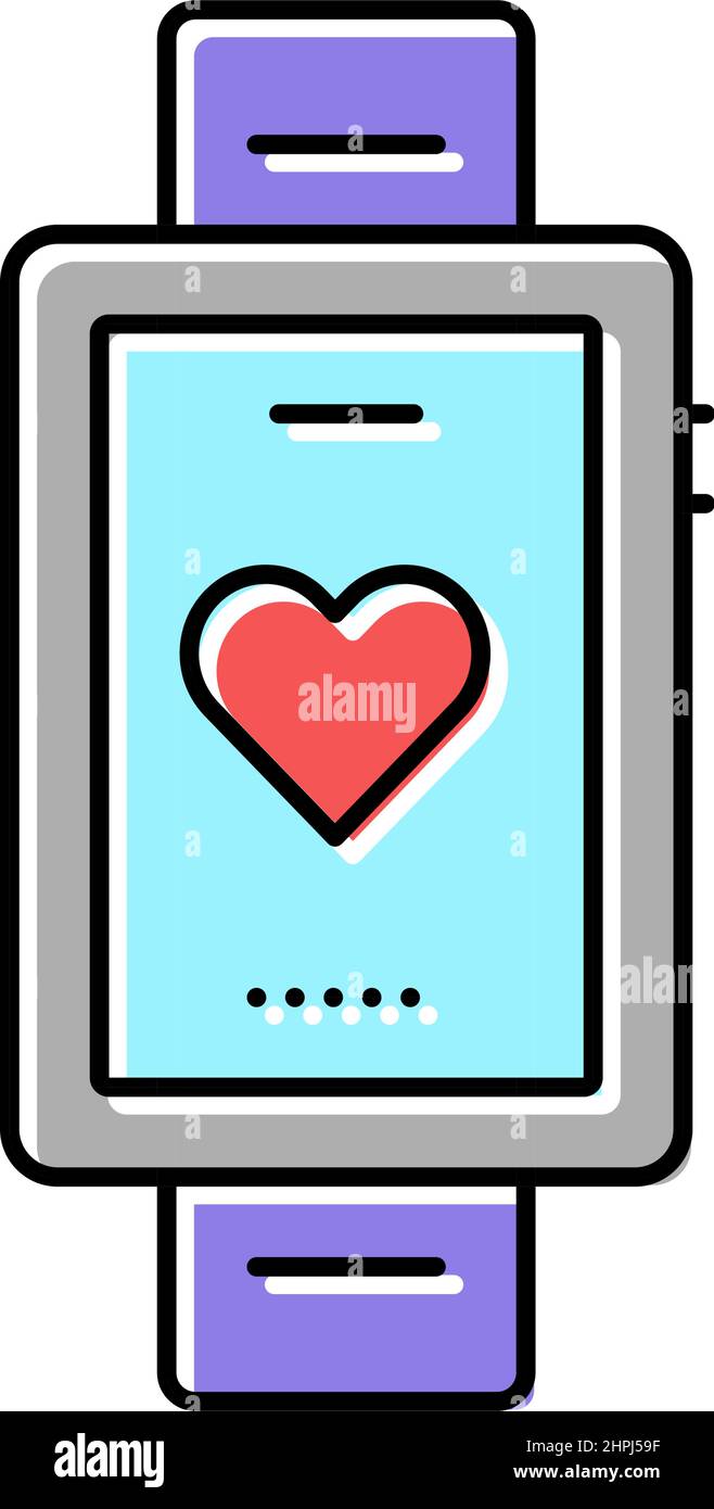 heart rhythm watch color icon vector illustration Stock Vector Image ...