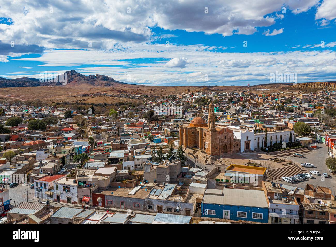 Sombrerete, Zacatecas Mexico. Aerial view of the magical town ...