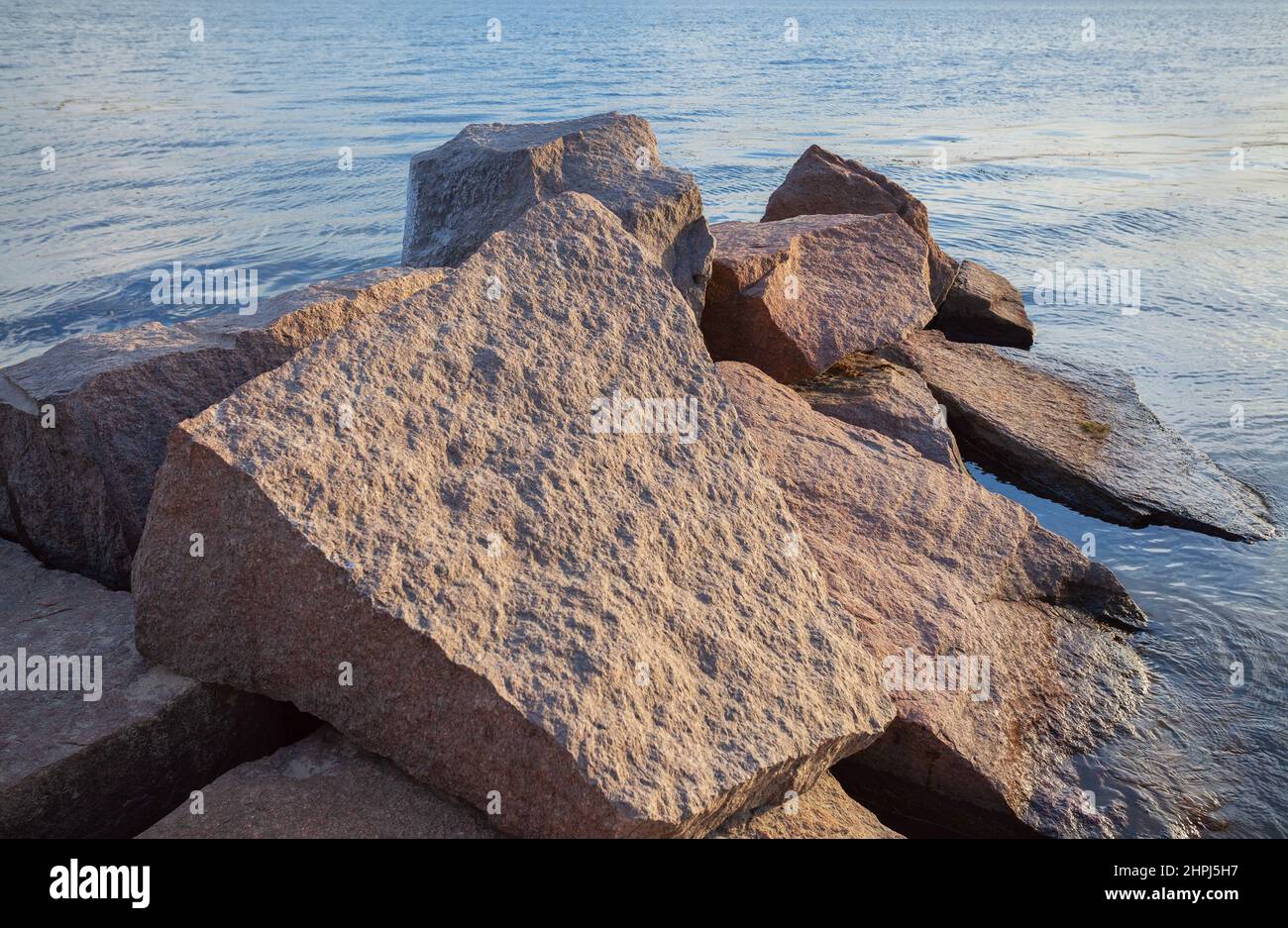 Granite stones, cobblestones on the river bank Stock Photo - Alamy