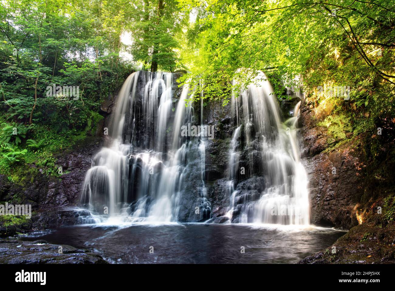 Ballymena, Northern Ireland, UK - July 18, 2020: Ess-Na-Crub waterfall ...