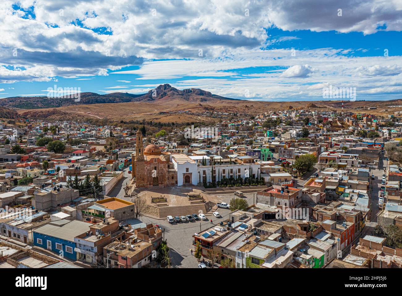 Sombrerete, Zacatecas Mexico. Aerial view of the magical town ...