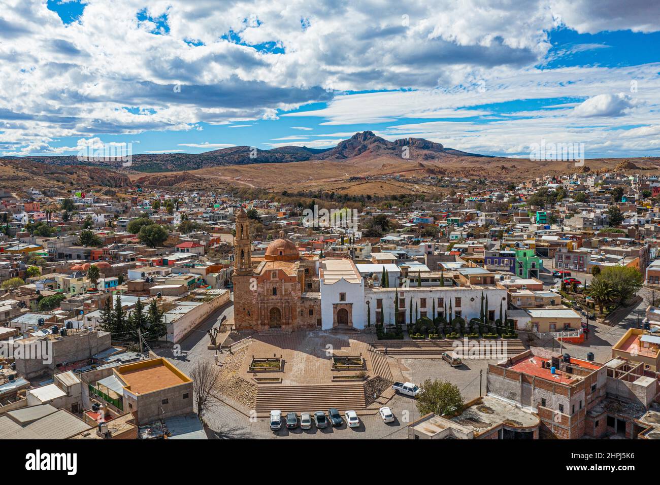 Sombrerete, Zacatecas Mexico. Aerial view of the magical town ...