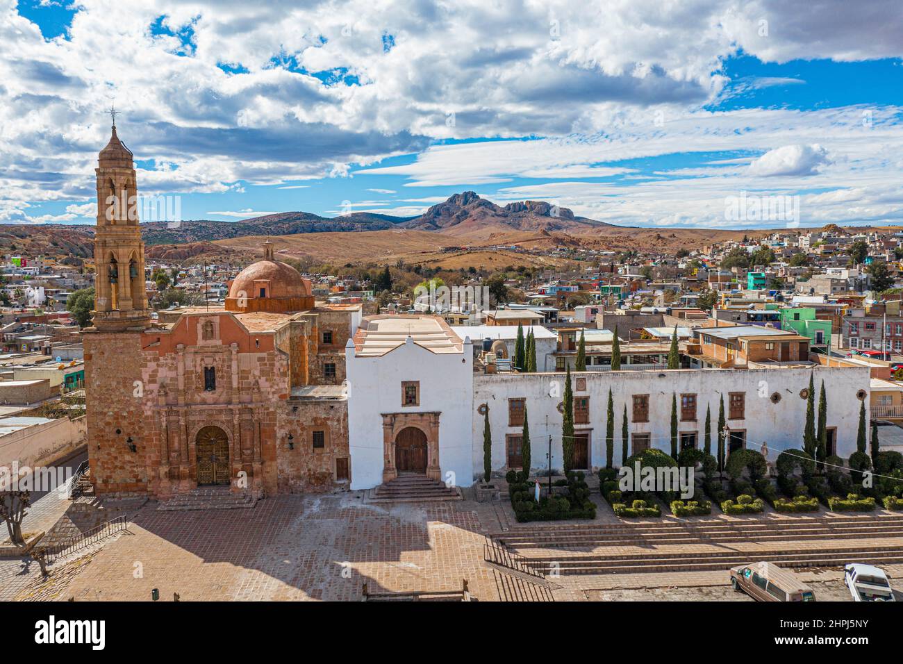 Sombrerete, Zacatecas Mexico. Aerial view of the magical town ...