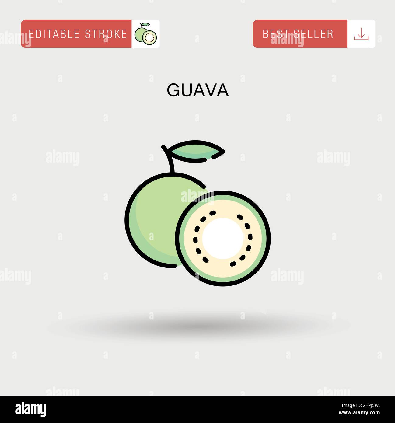 Isolated guava Stock Vector Images - Alamy