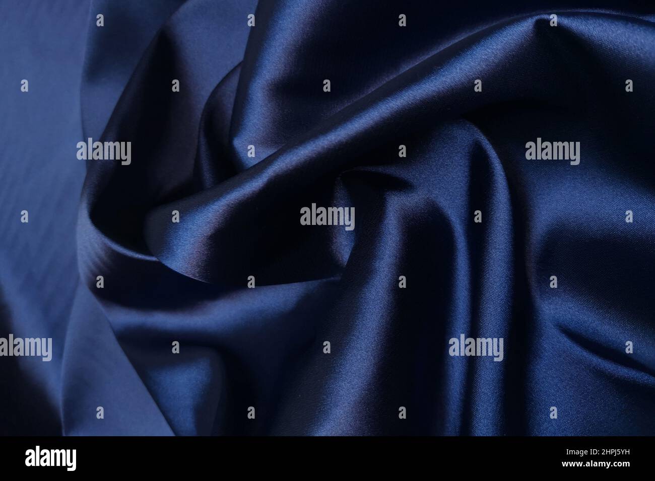 Blue crumpled or wavy fabric texture background. Abstract linen cloth ...
