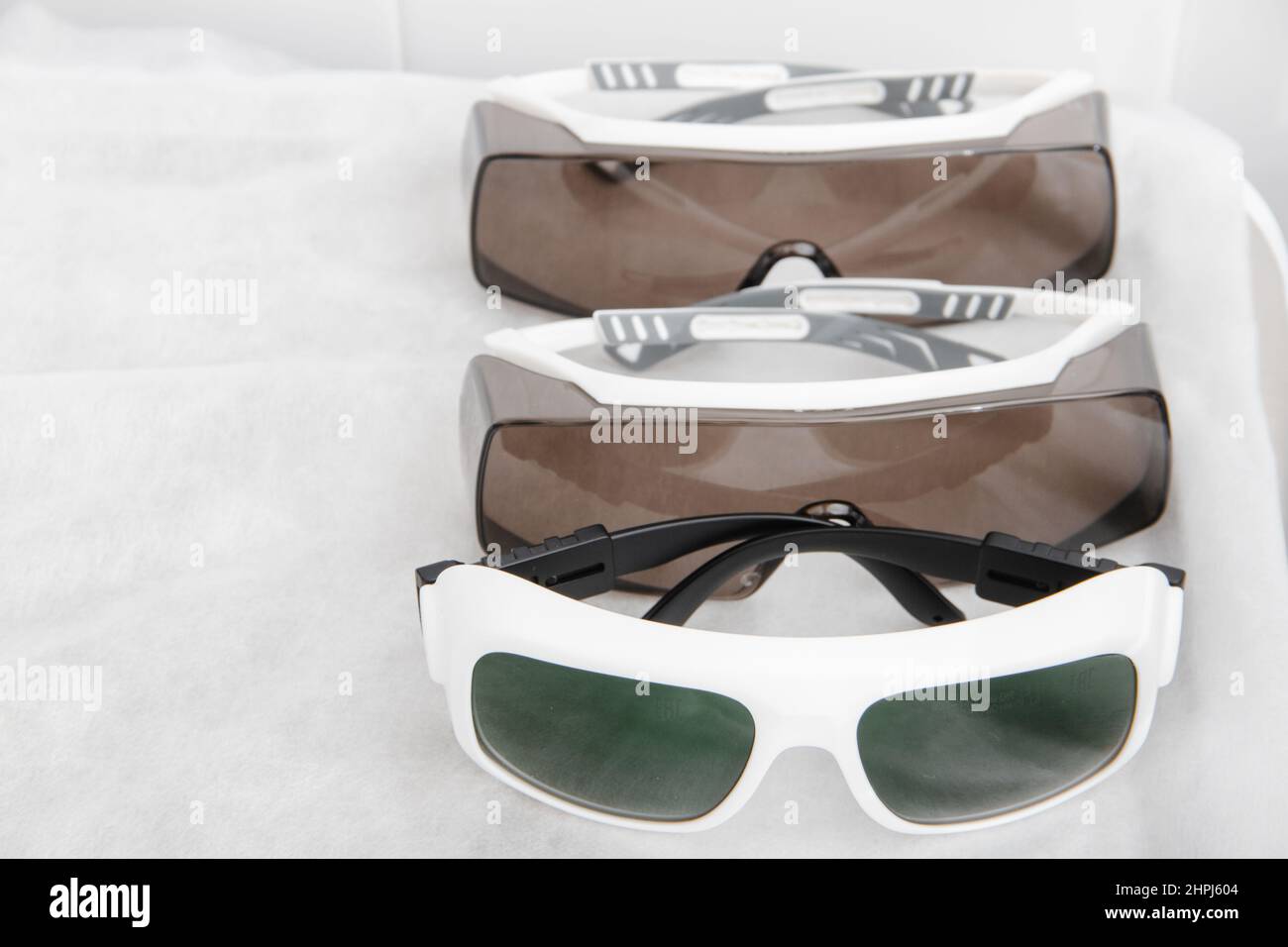 Professional laser safety eye goggles. Science safety equipment ...