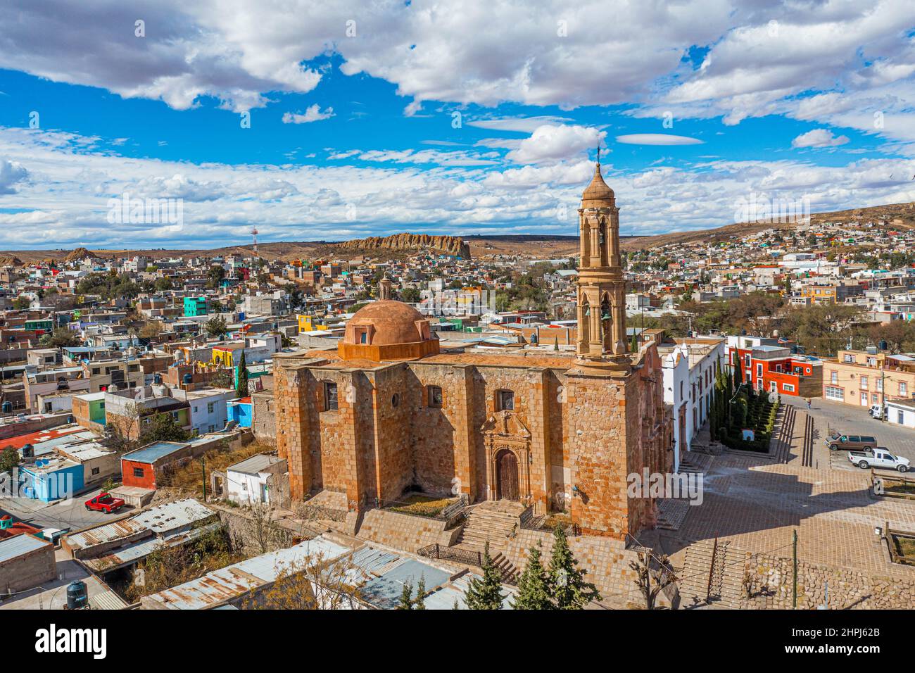 Sombrerete, Zacatecas Mexico. Aerial view of the magical town ...