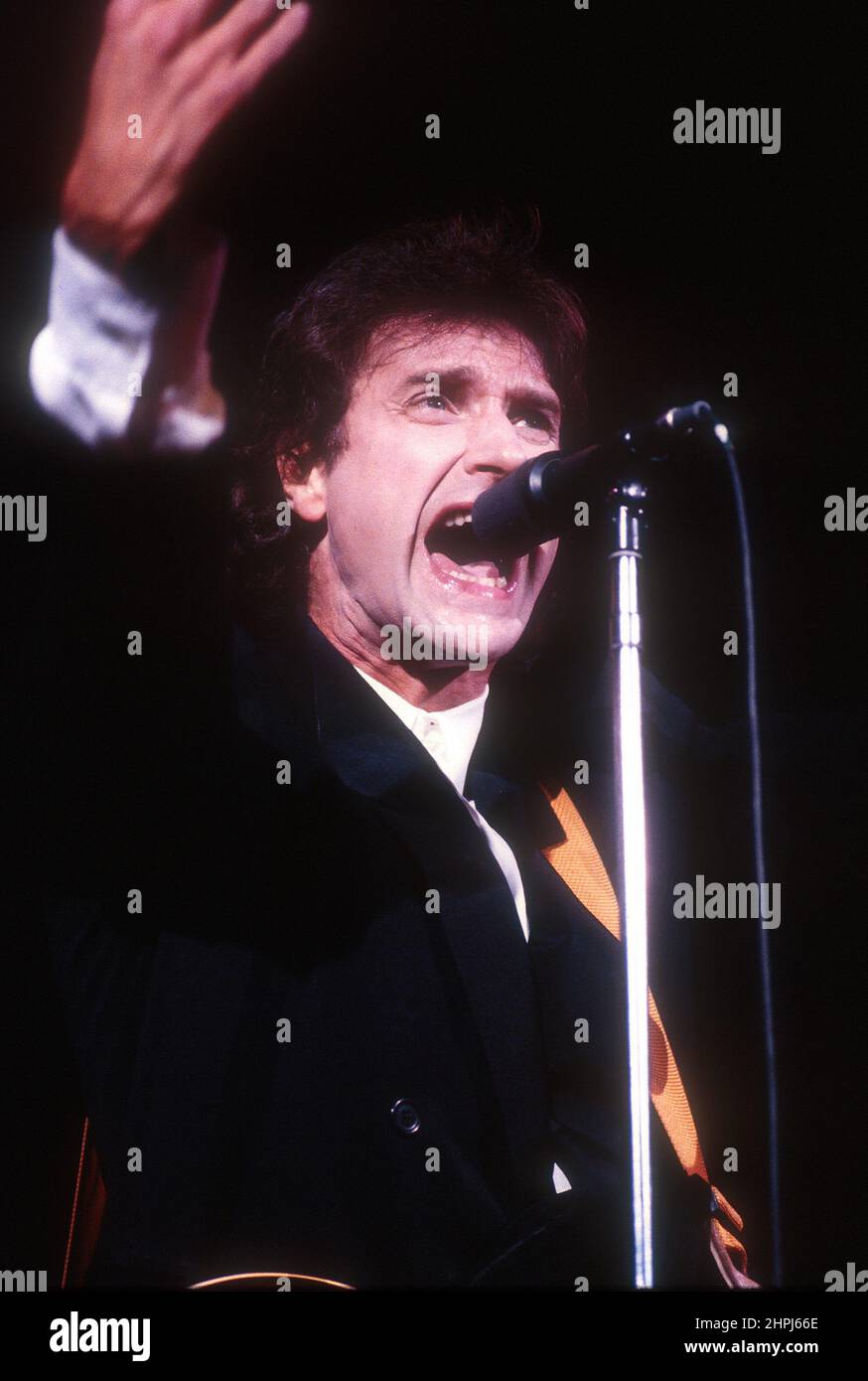Ray Davies of The Kinks performing circa 1988 Credit: Jeffrey Mayer ...