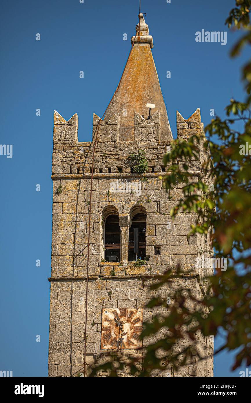 Historic castle tower with a beautiful watch and an eagle stone statue ...