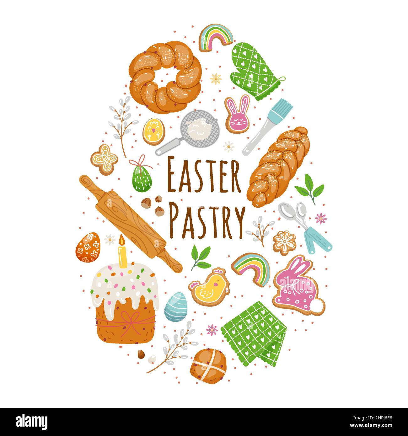 Buns in form easter Stock Vector Images - Alamy