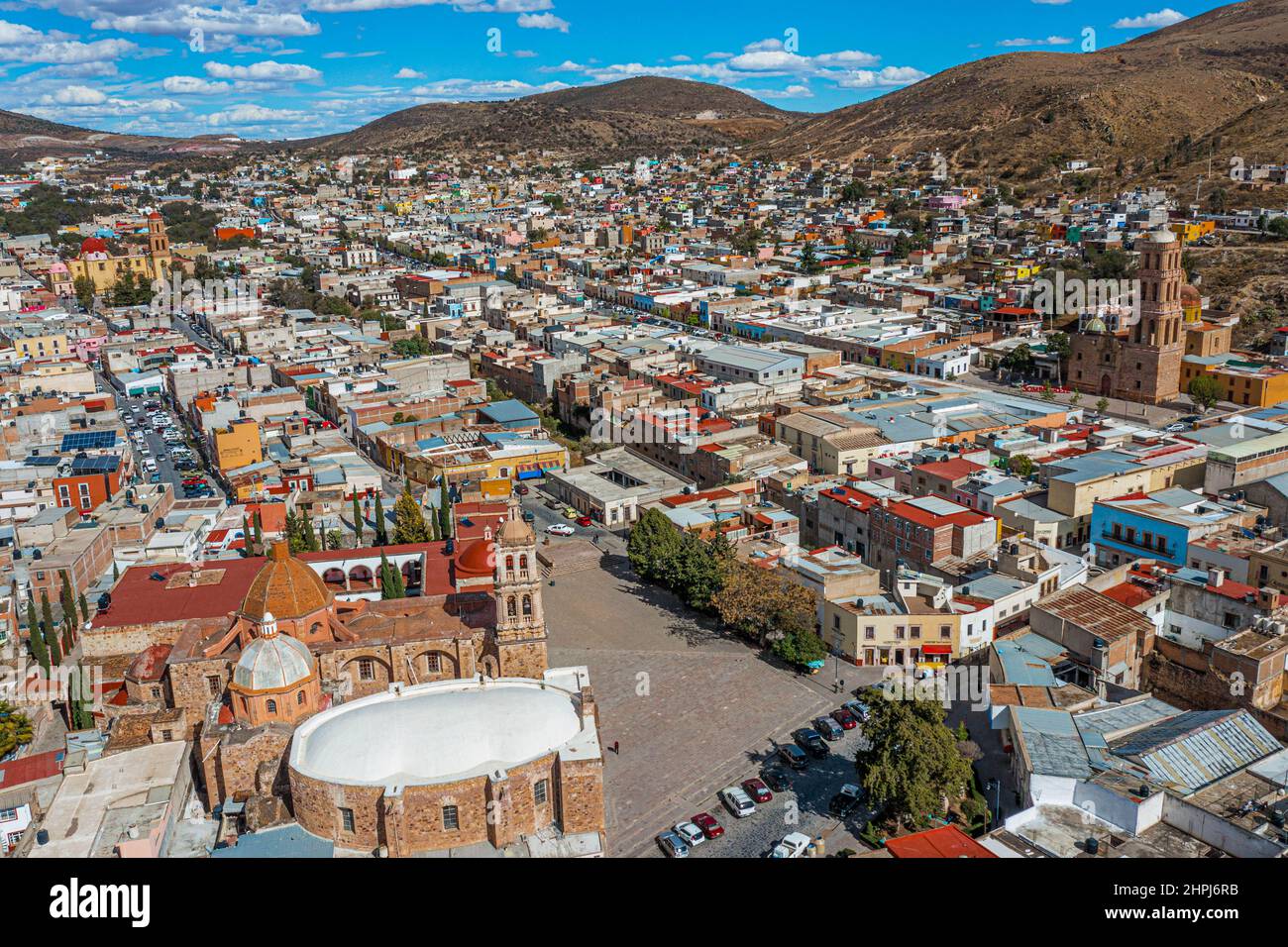 Sombrerete, Zacatecas Mexico. Aerial view of the magical town ...