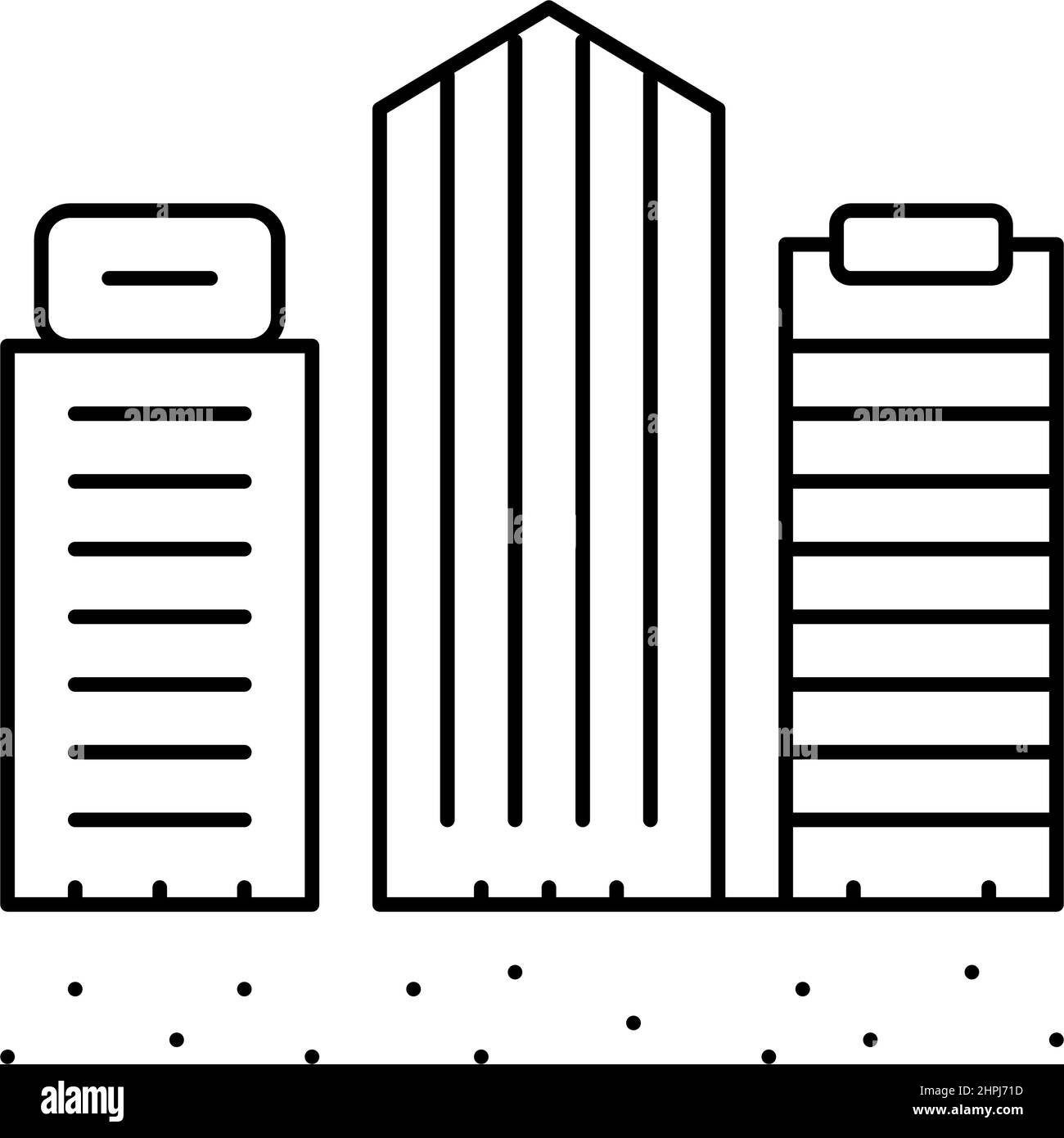 public and business zone land line icon vector illustration Stock ...