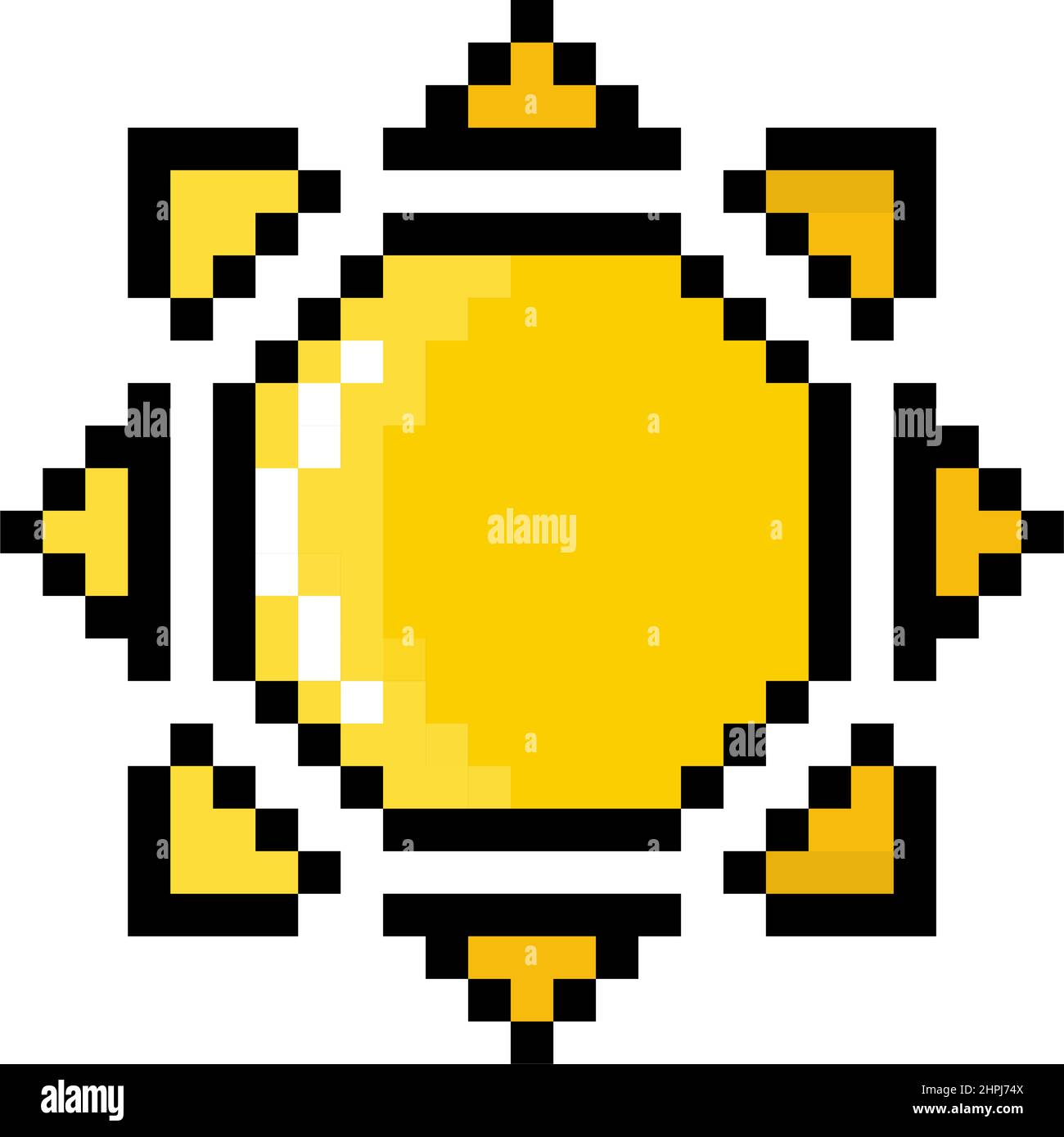 Sun cartoon pixel art Cut Out Stock Images & Pictures - Alamy