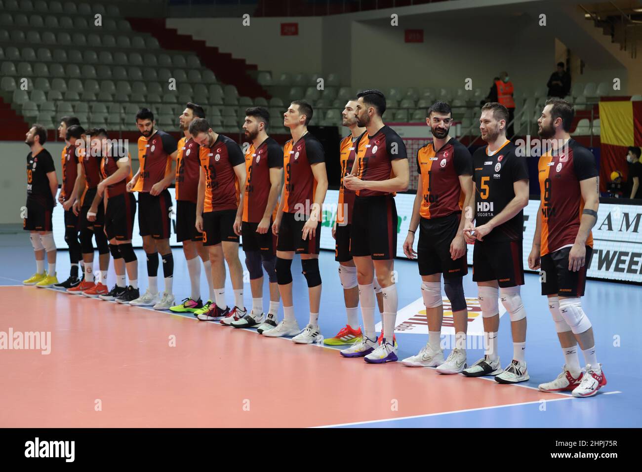 ISTANBUL, TURKEY - DECEMBER 08, 2021: Galatasaray HDI Sigorta players ...