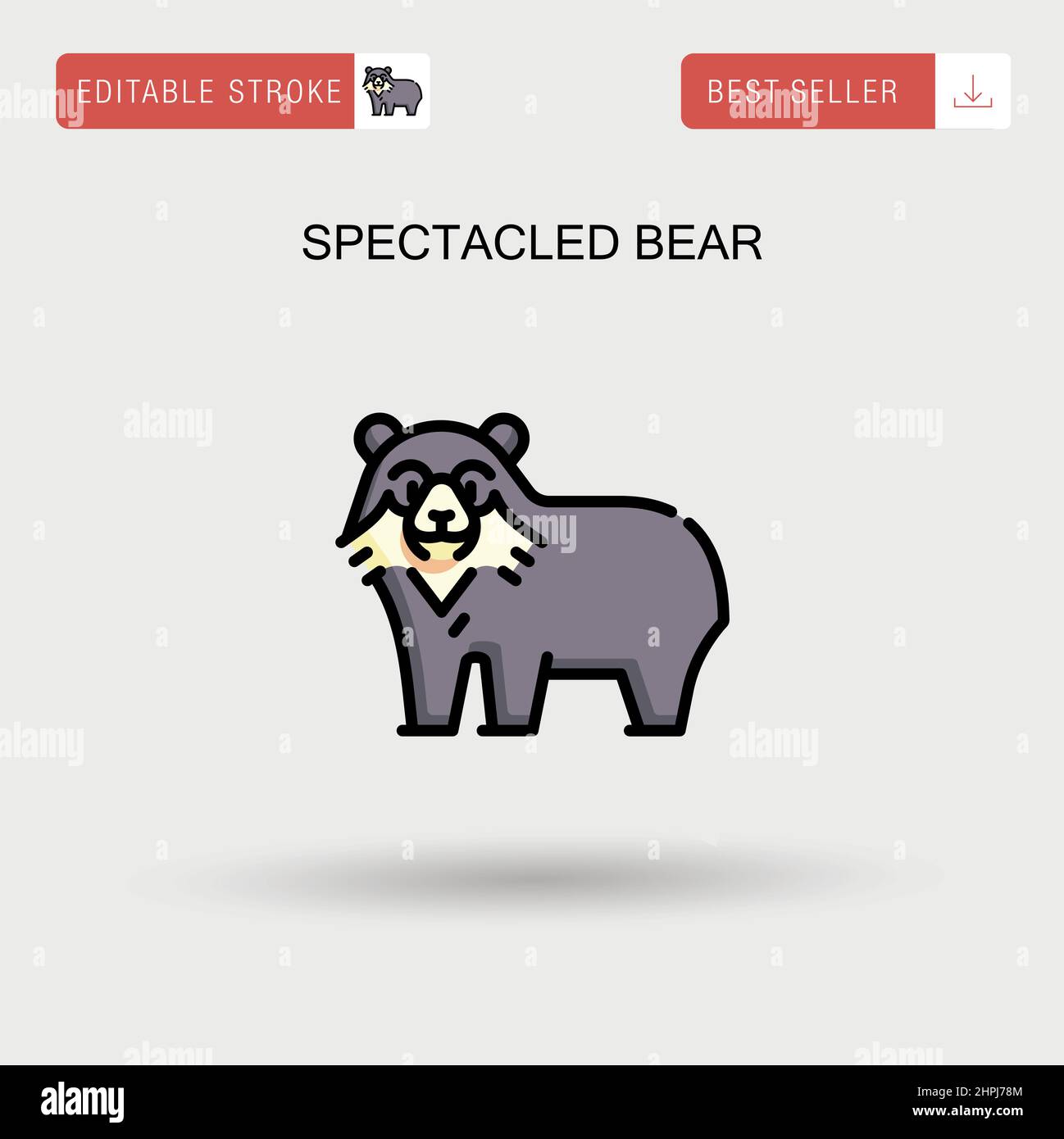 Spectacled bear Simple vector icon Stock Vector Image & Art - Alamy