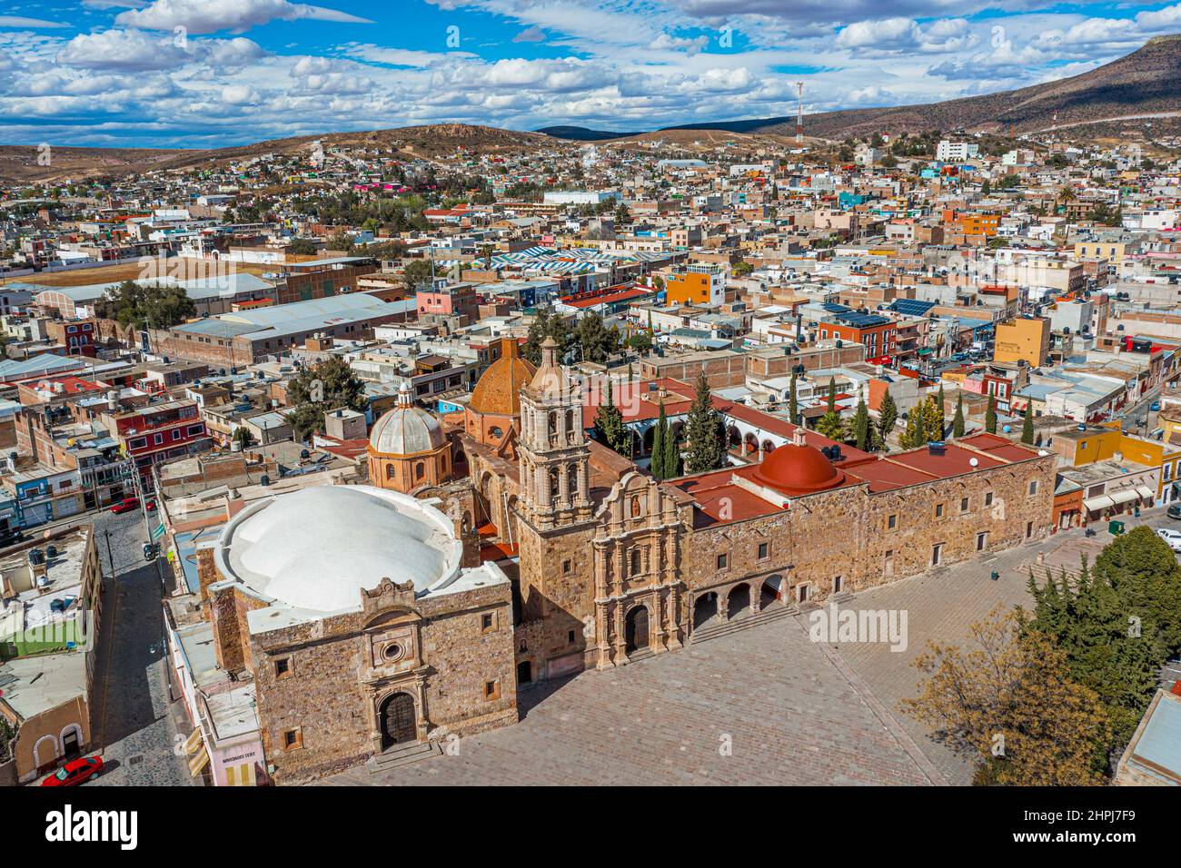 Sombrerete, Zacatecas Mexico. Aerial view of the magical town ...