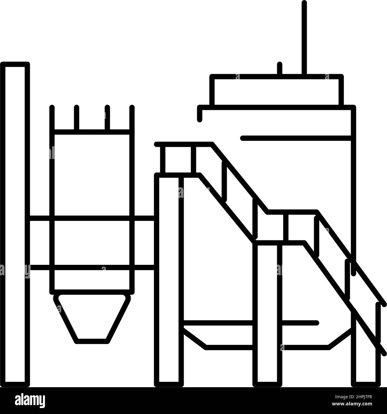 mineral processing plant line icon vector illustration Stock Vector ...