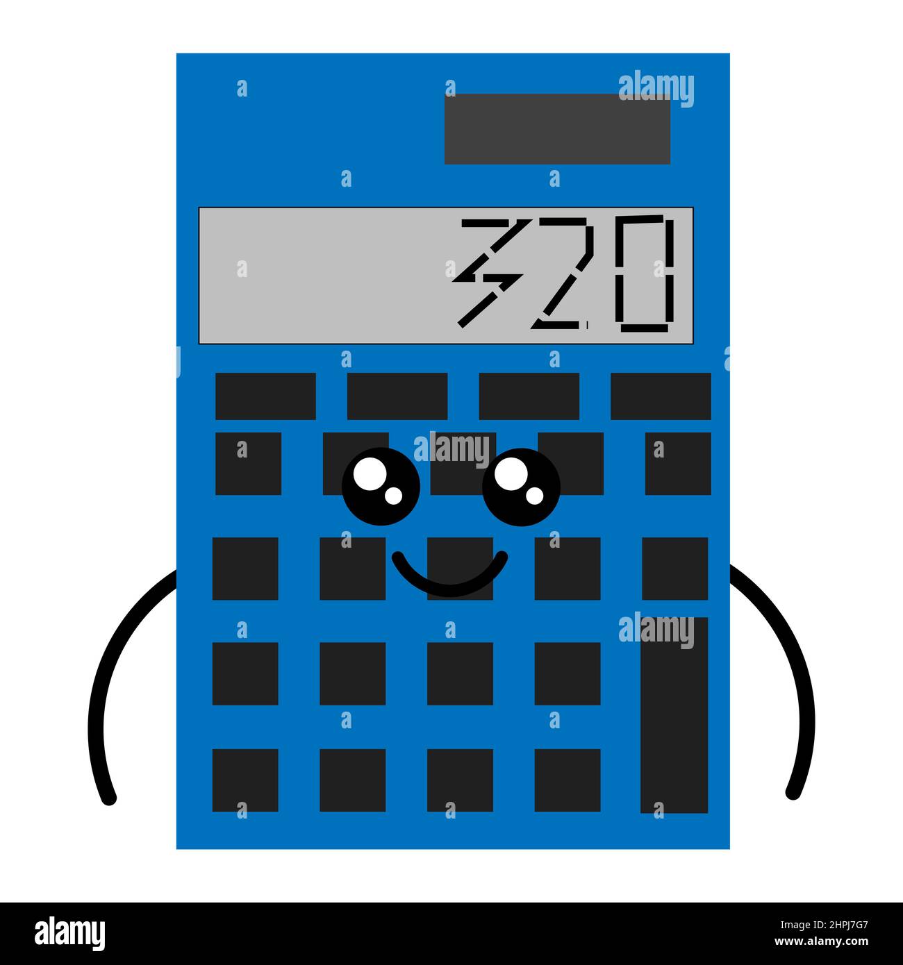 Cute cartoon kawaii calculator, vector isolated on white background ...