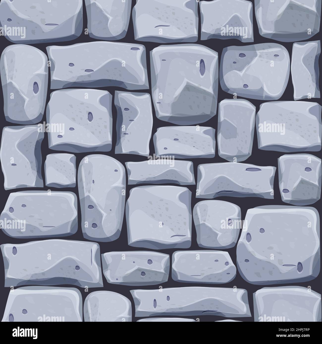 Stone wall from bricks, rock, game background in cartoon style ...