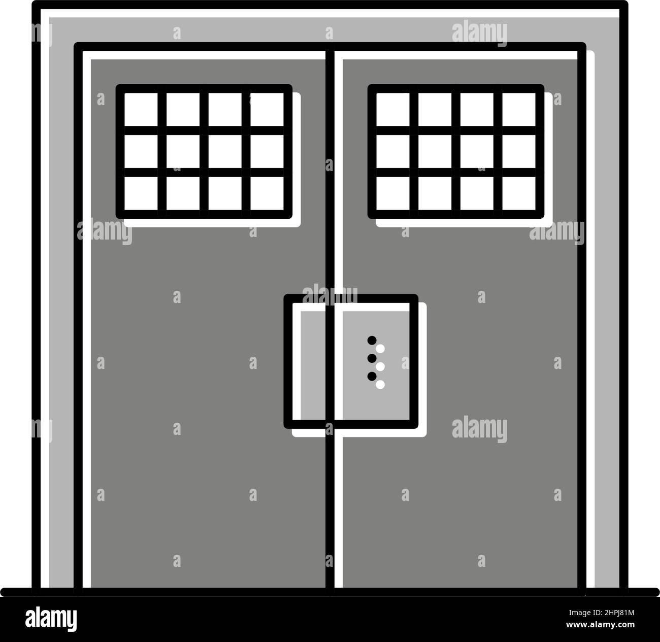 double metallic prison door color icon vector illustration Stock Vector ...
