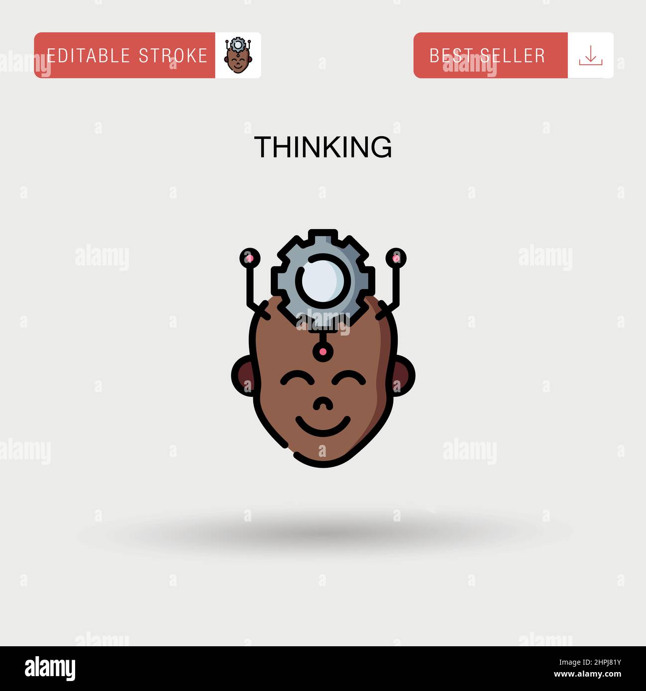 Thinking Simple vector icon Stock Vector Image & Art - Alamy