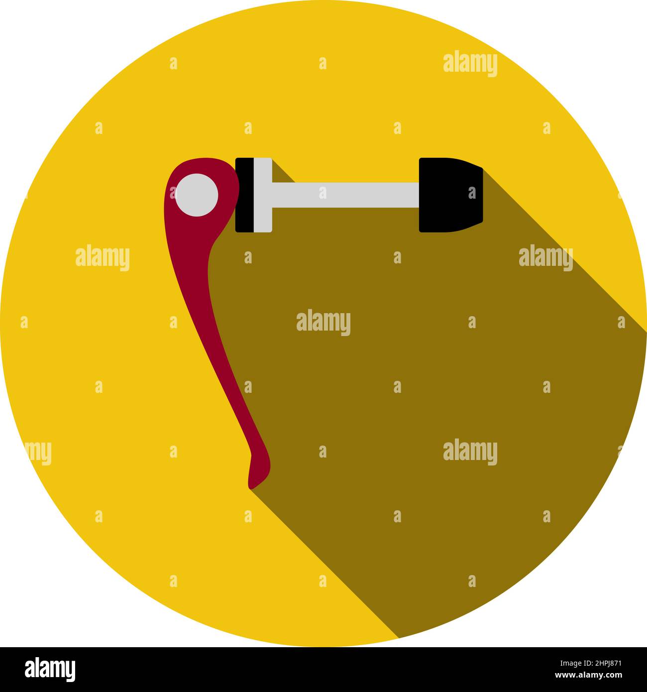 Bike Quick Release Icon. Flat Circle Stencil Design With Long Shadow ...