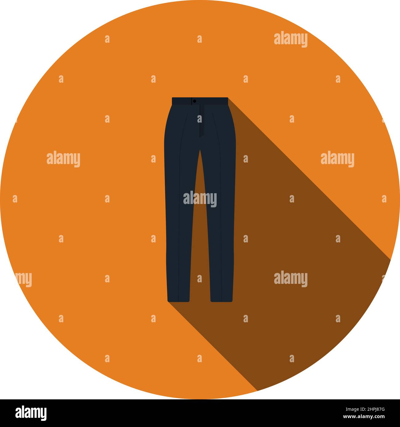 Business Trousers Icon. Flat Circle Stencil Design With Long Shadow ...