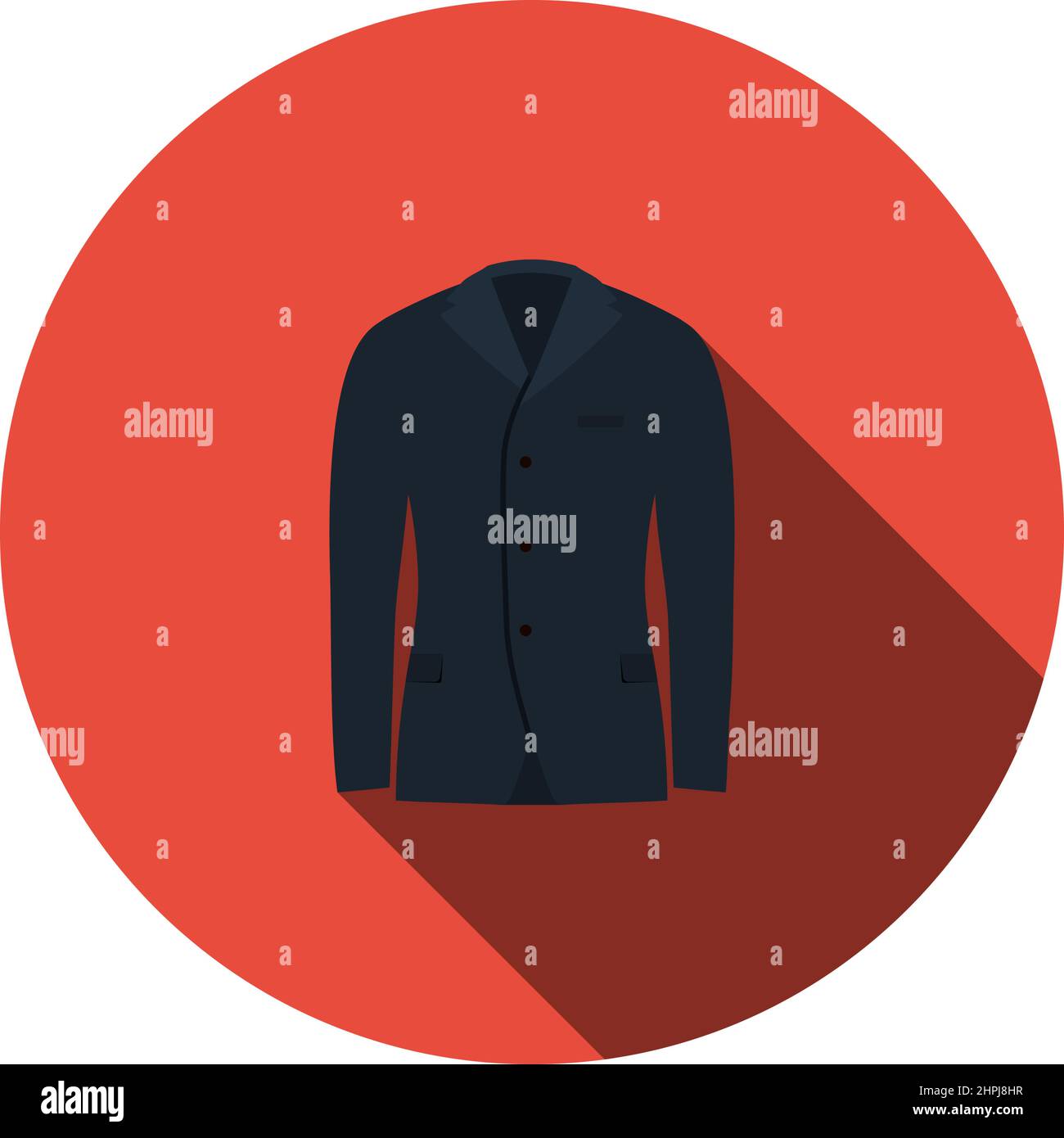 Business Suit Icon. Flat Circle Stencil Design With Long Shadow. Vector ...