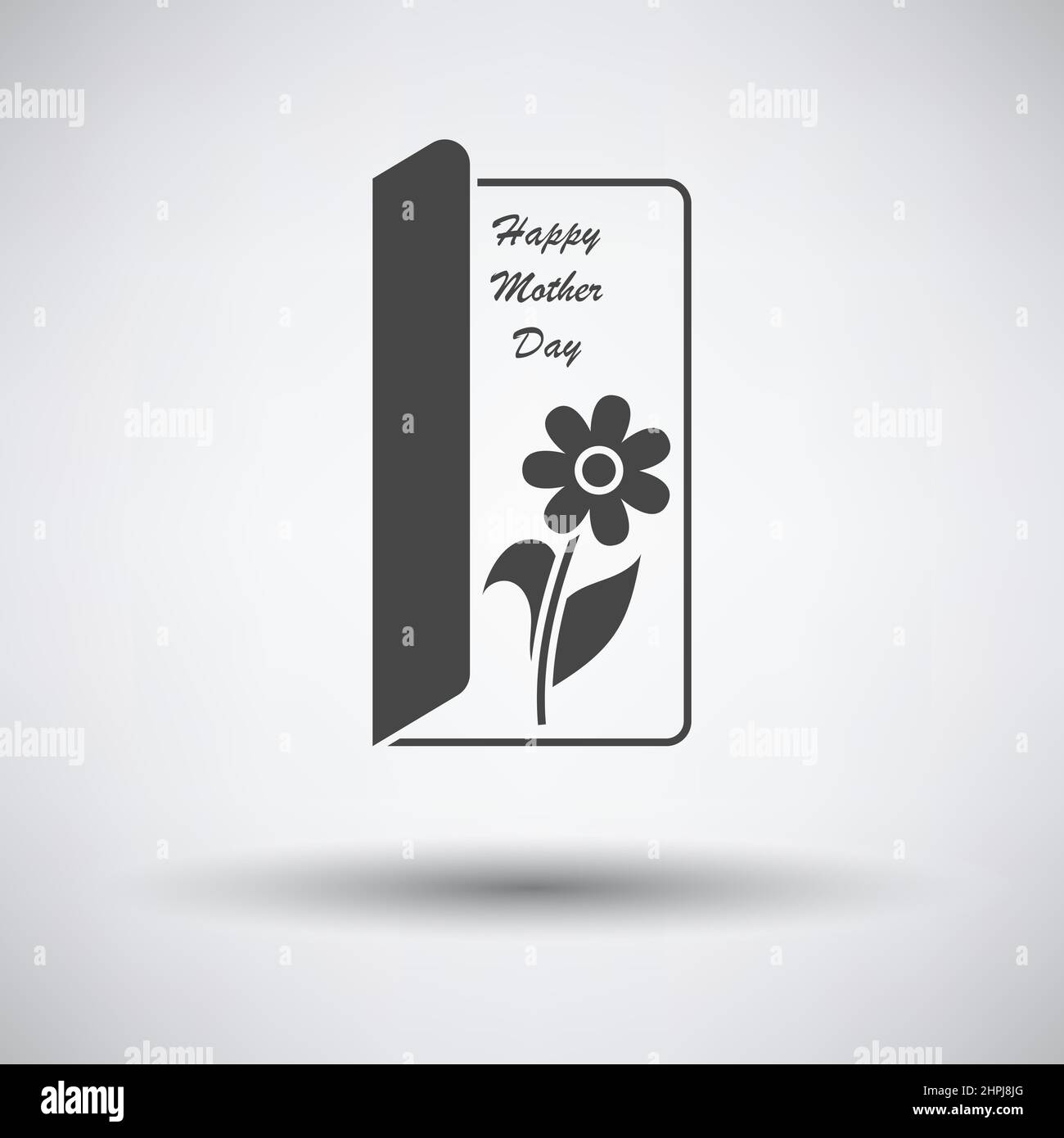 Mother's Day Icon. Dark Gray on Gray Background With Round Shadow ...