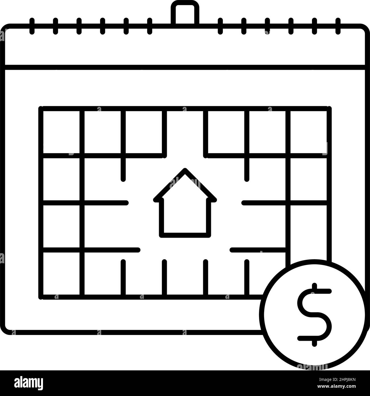 monthly fee line icon vector illustration Stock Vector Image & Art - Alamy