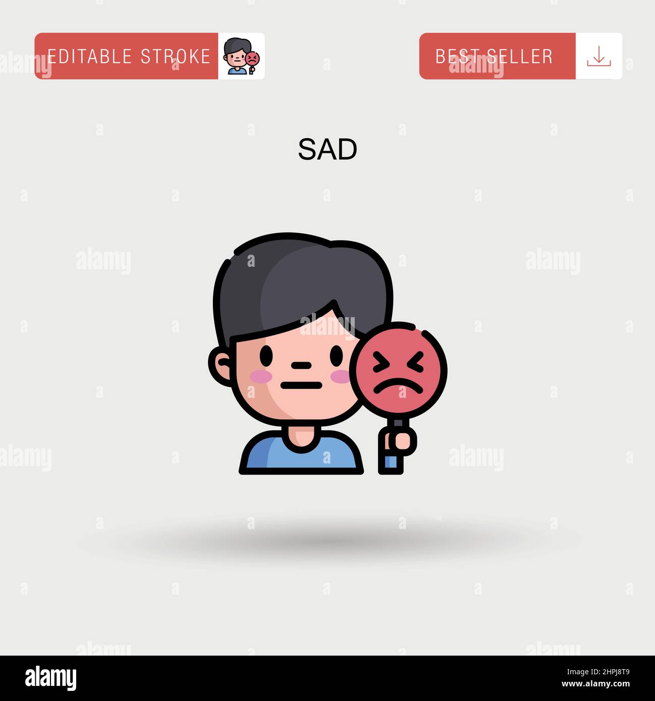 Sad Simple vector icon Stock Vector Image & Art - Alamy