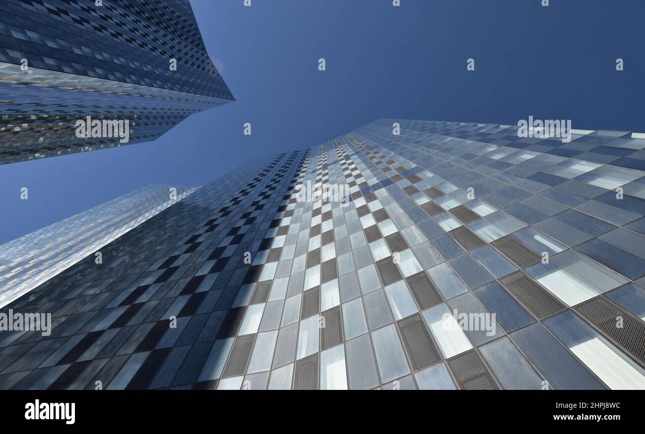 The Modern buildings in Manchester City centre with architectural ...