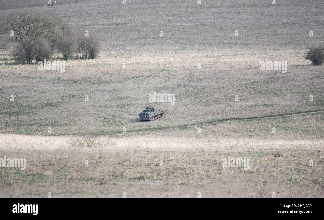 british army Spartan FV103 tracked reconnaissance vehicle in action on ...