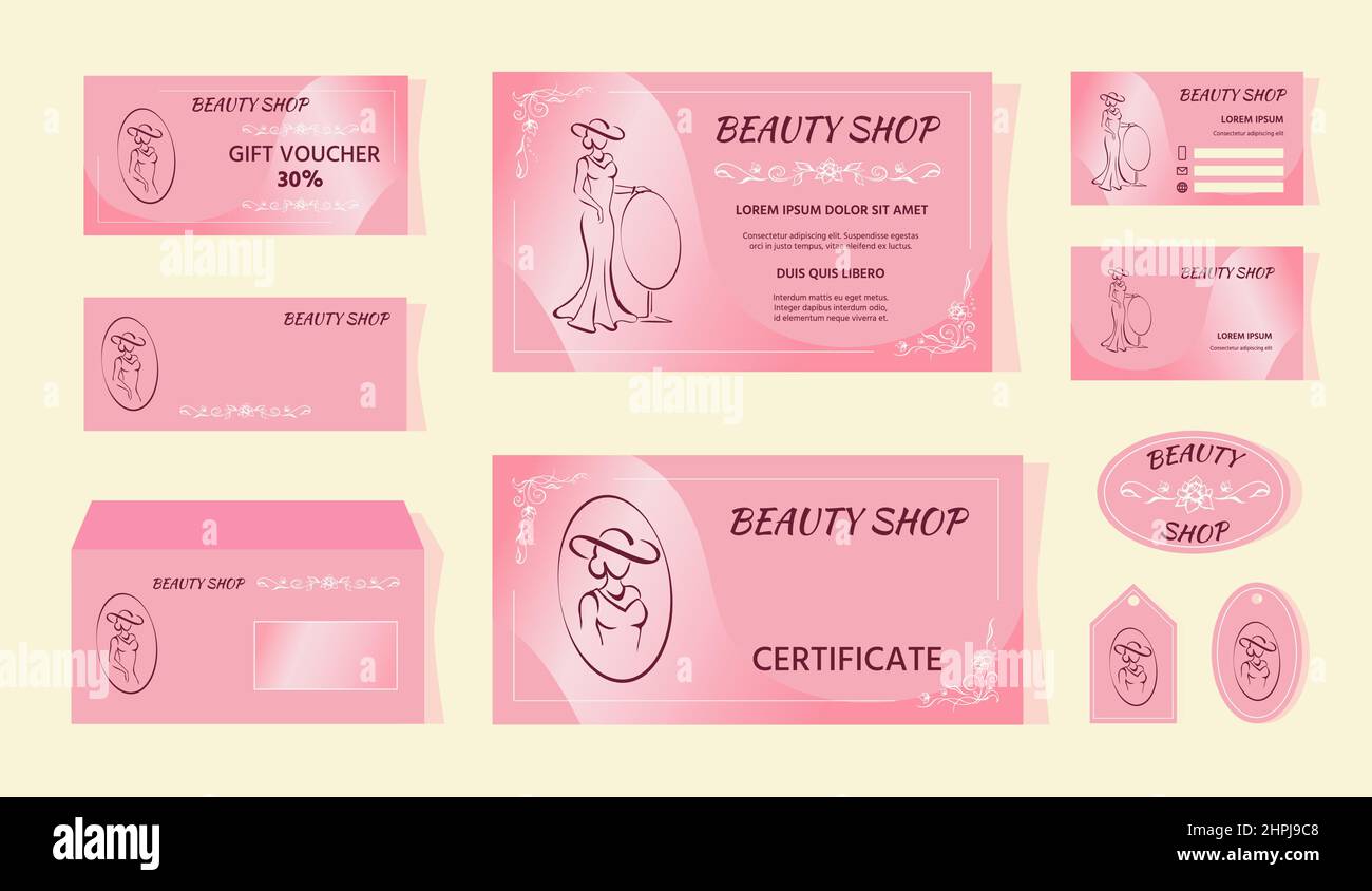 Visual brand identity, corporate style. Beauty parlor, fashion boutique ...