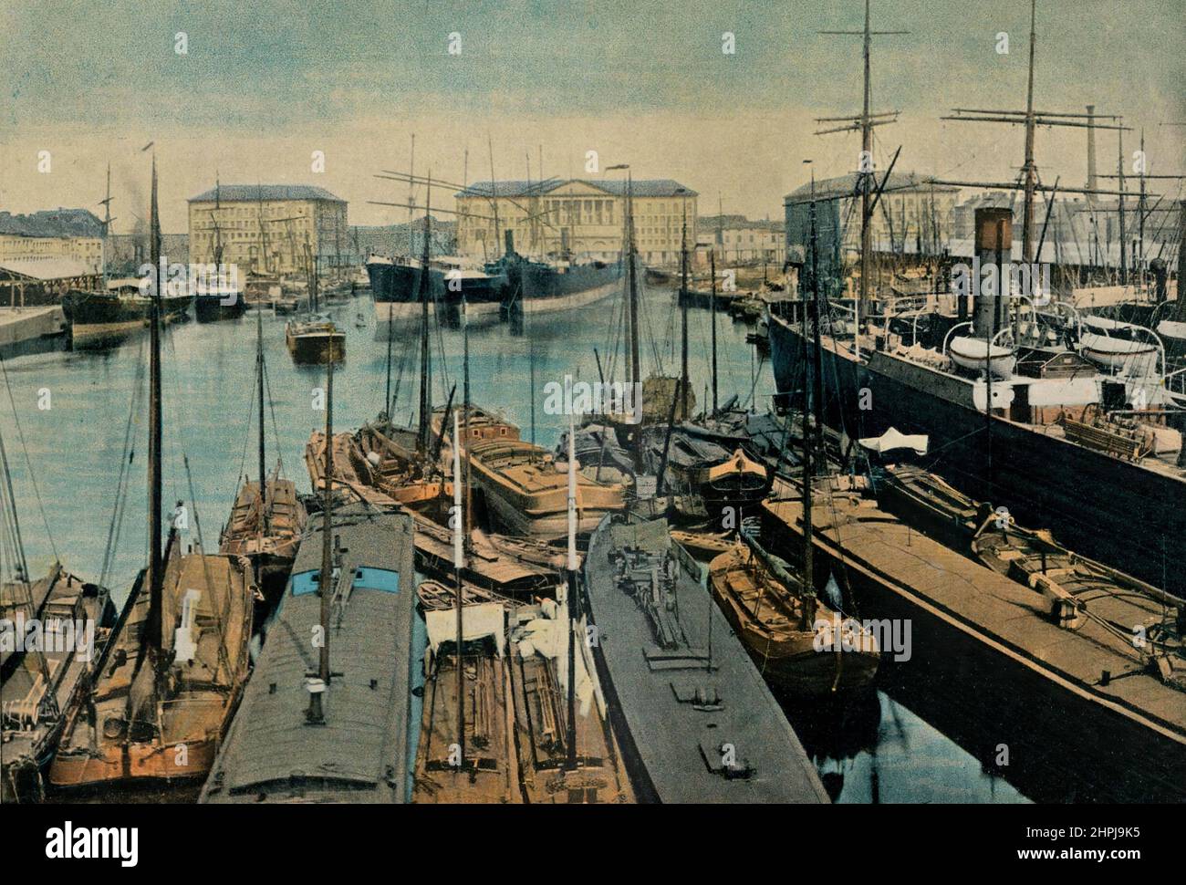 LE PORT A ANVERS. Autour Du Monde En Belgique 1895 - 1900 (2) - 19 th century french colored ...