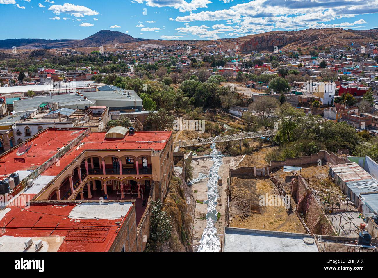Sombrerete, Zacatecas Mexico. Aerial view of the magical town ...