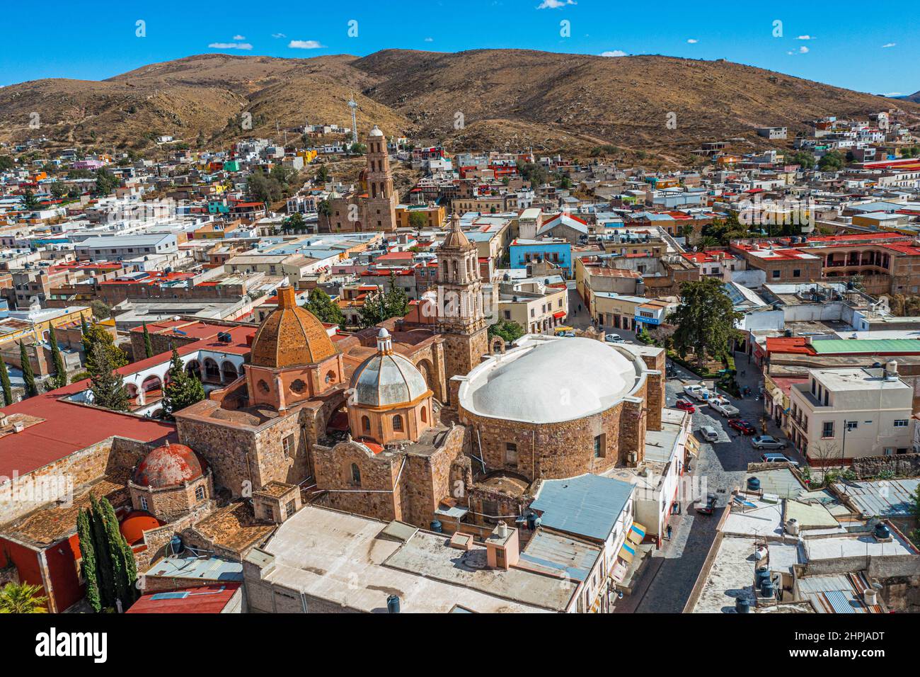 Sombrerete, Zacatecas Mexico. Aerial view of the magical town ...