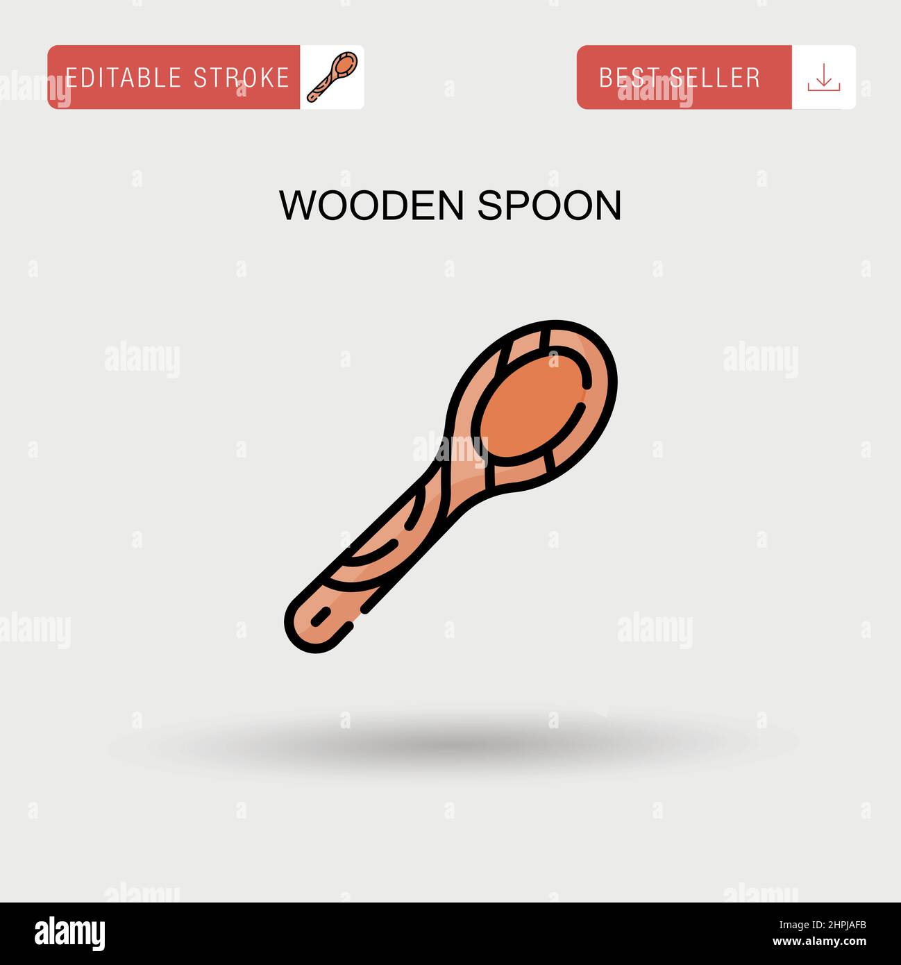 Wooden spoon Simple vector icon Stock Vector Image & Art - Alamy