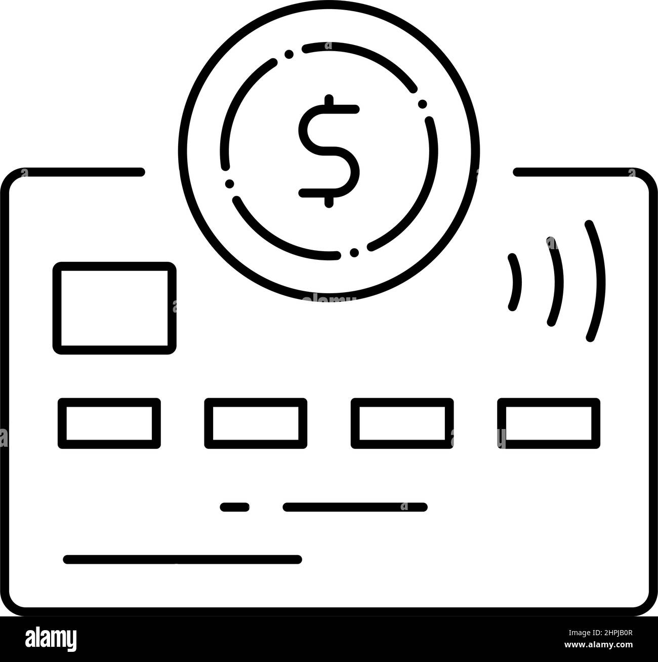 debit electronic money card line icon vector illustration Stock Vector ...