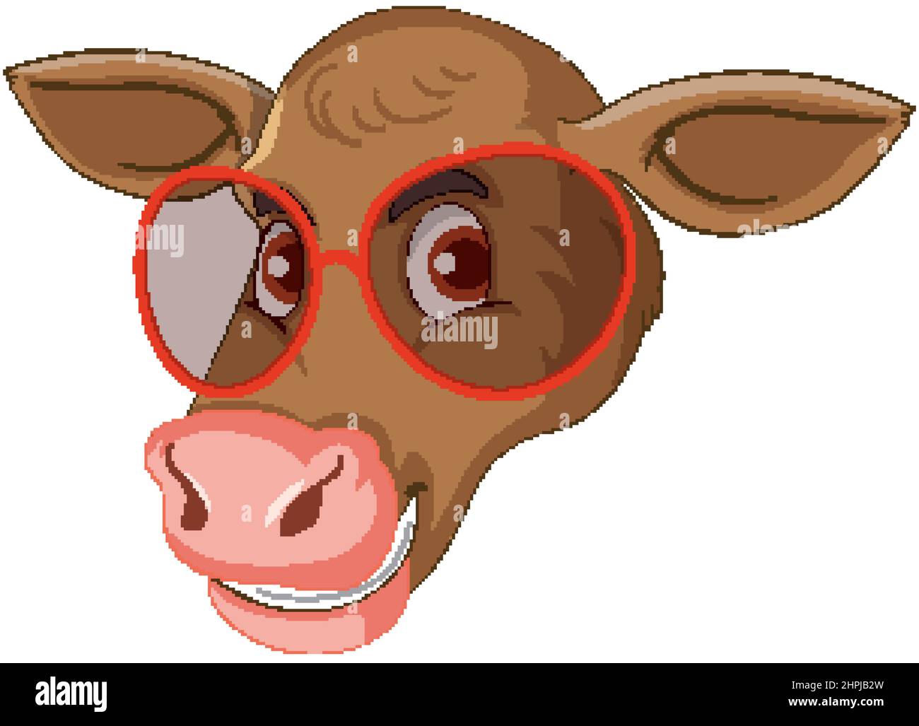 Head of funny cow wearing sunglasses cartoon illustration Stock Vector ...
