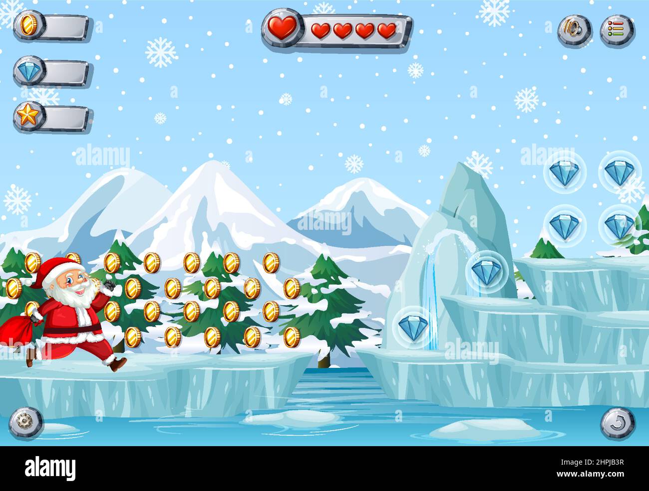 A game template snowing background illustration Stock Vector Image ...
